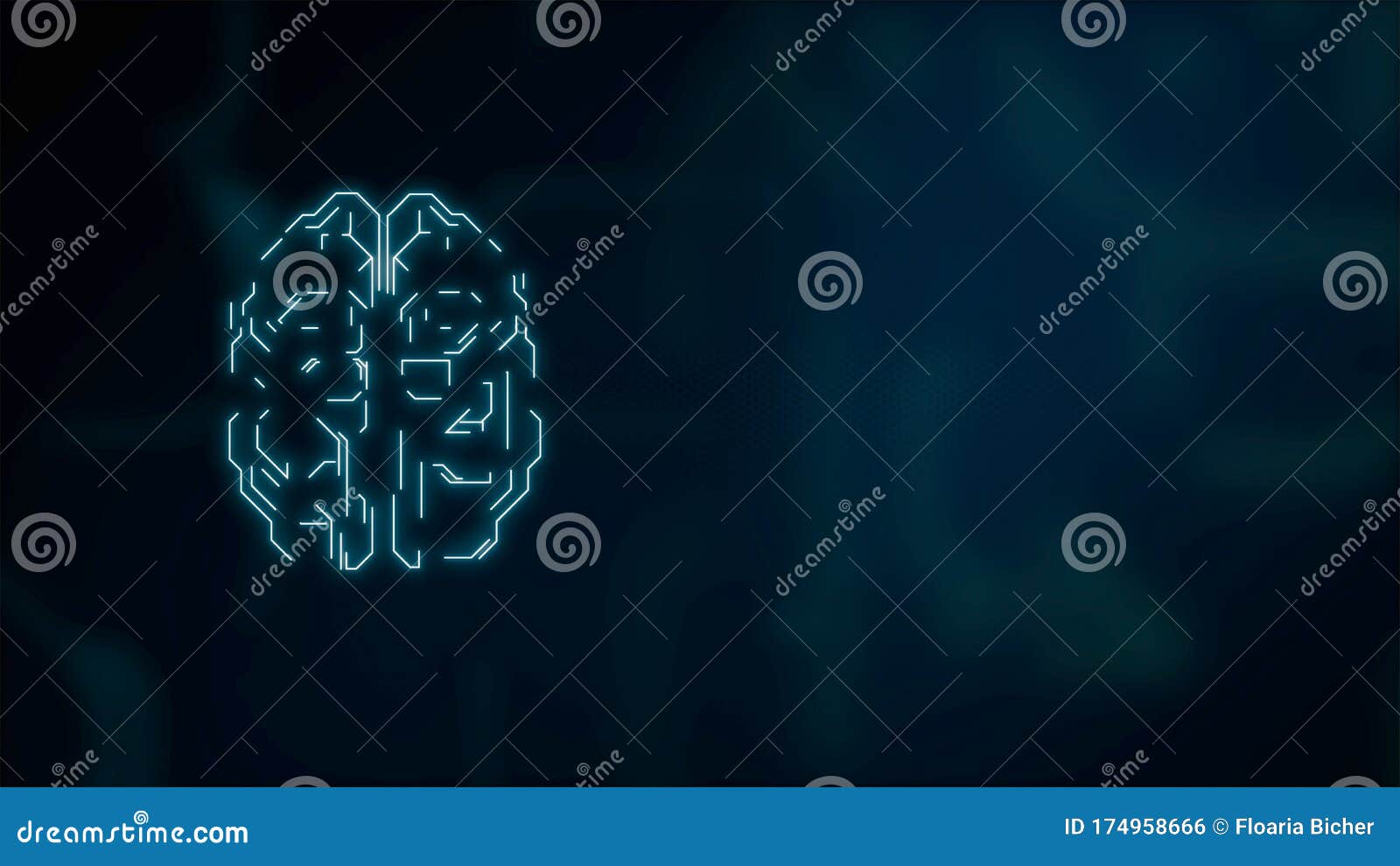 Work of Neurons Inside the Brain Over Dark Background. Stock ...