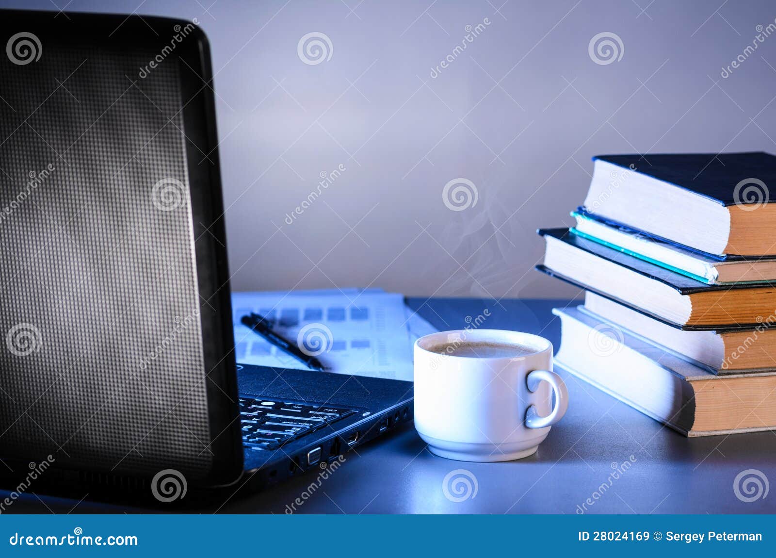 Work at night stock image. Image of business, life, notebook - 28024169