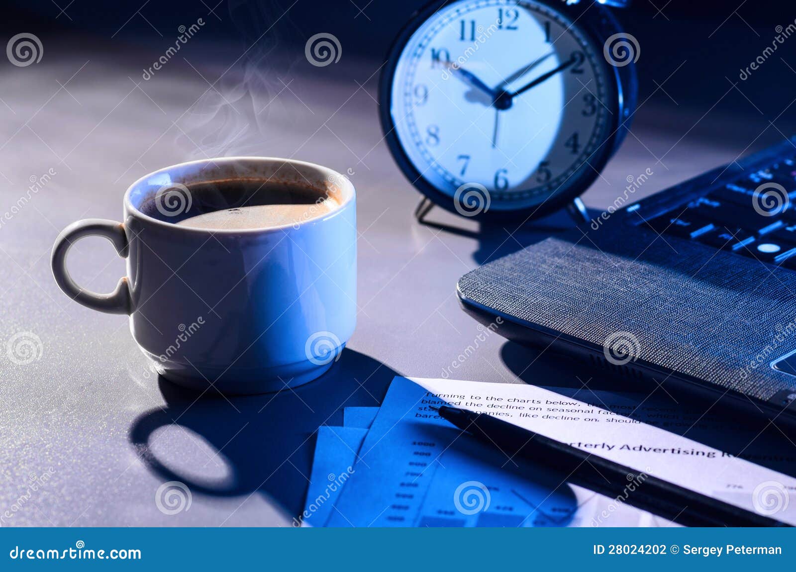 Work at night stock photo. Image of coffee, copy, device - 28024202