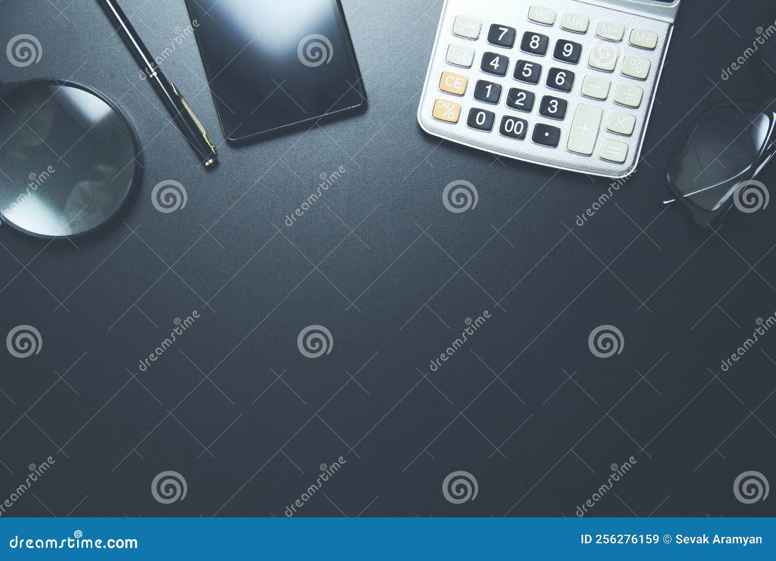 Work in Office Desk Concept with Calculator and Phone Stock Image ...