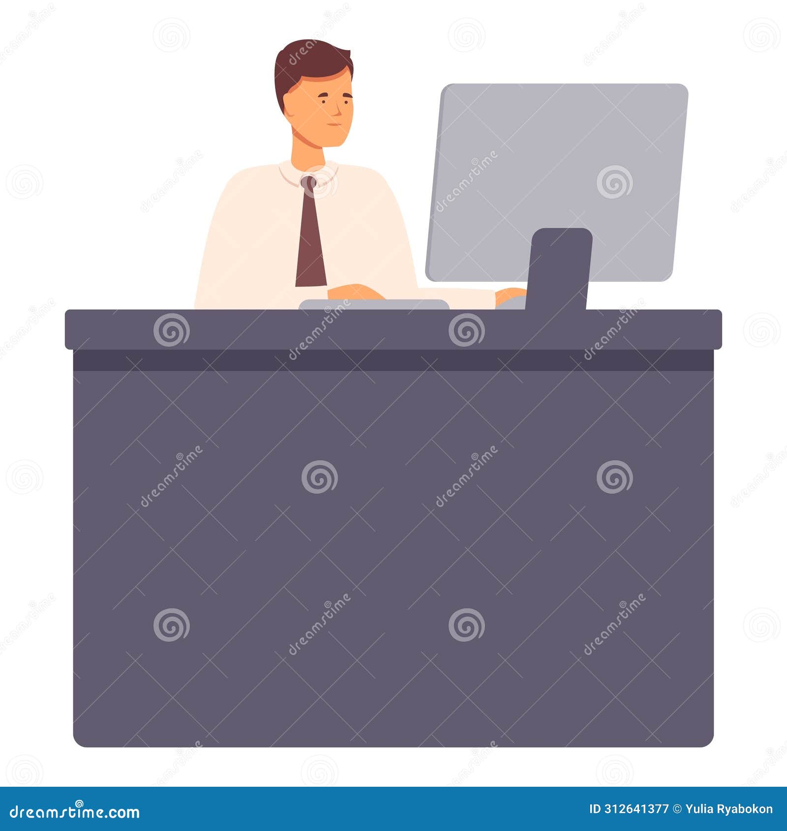 Work Office Reception Desk Icon Cartoon Vector. Work Routine Stock ...