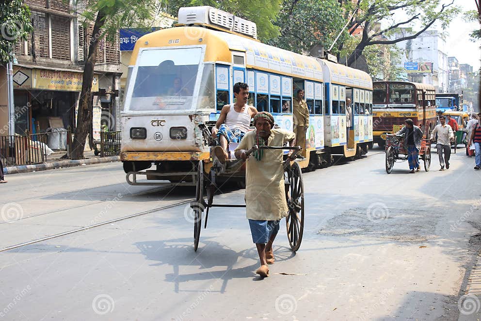 Work at Old Age. Rickshaw Pullers of Kolkata. Editorial Stock Image ...