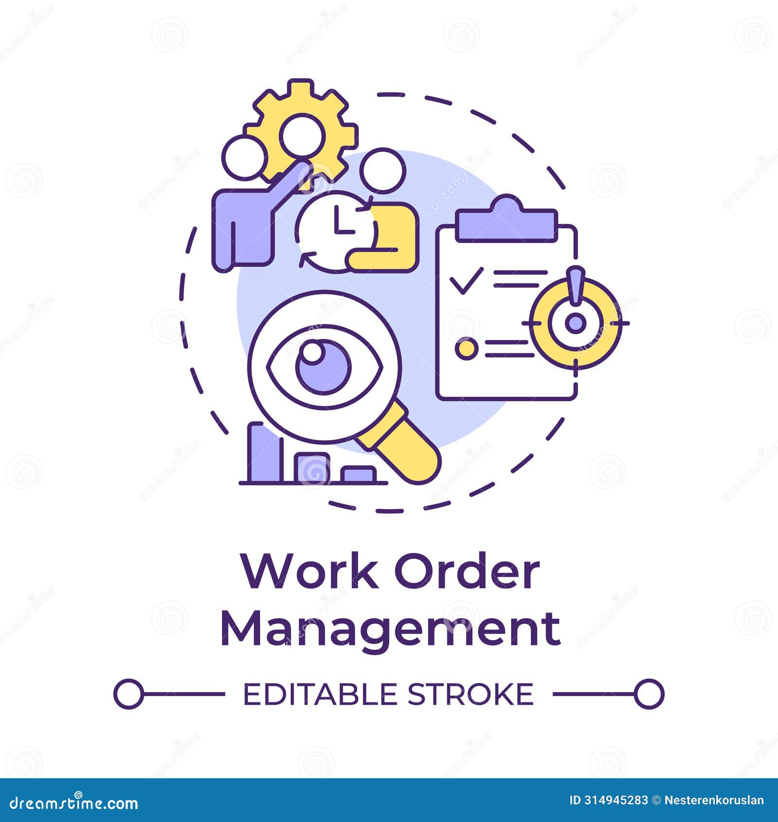 Work Order Management Multi Color Concept Icon Stock Vector ...