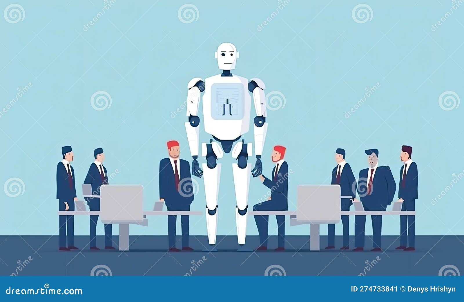 Work Order for the Robot Team Concept Illustration Cartoon Characters ...