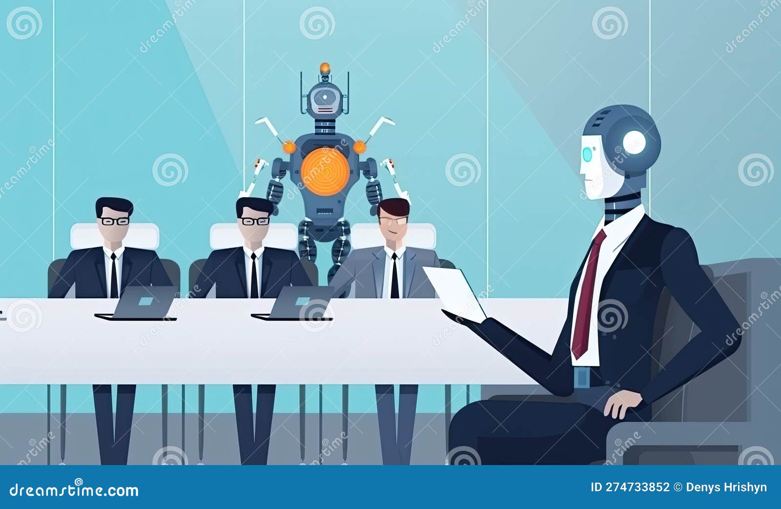 Work Order for the Robot Team Concept Illustration Cartoon Characters ...