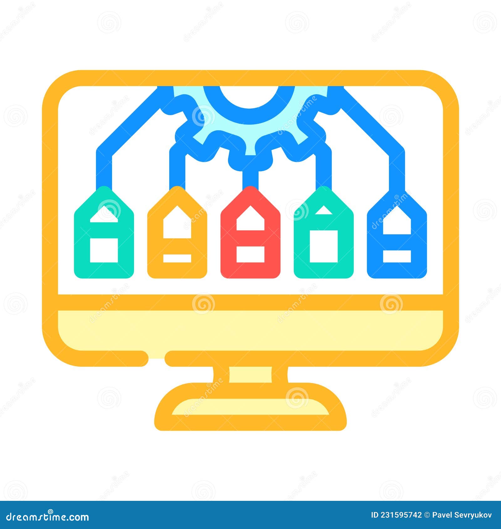 Work Organization Color Icon Vector Illustration Stock Vector ...