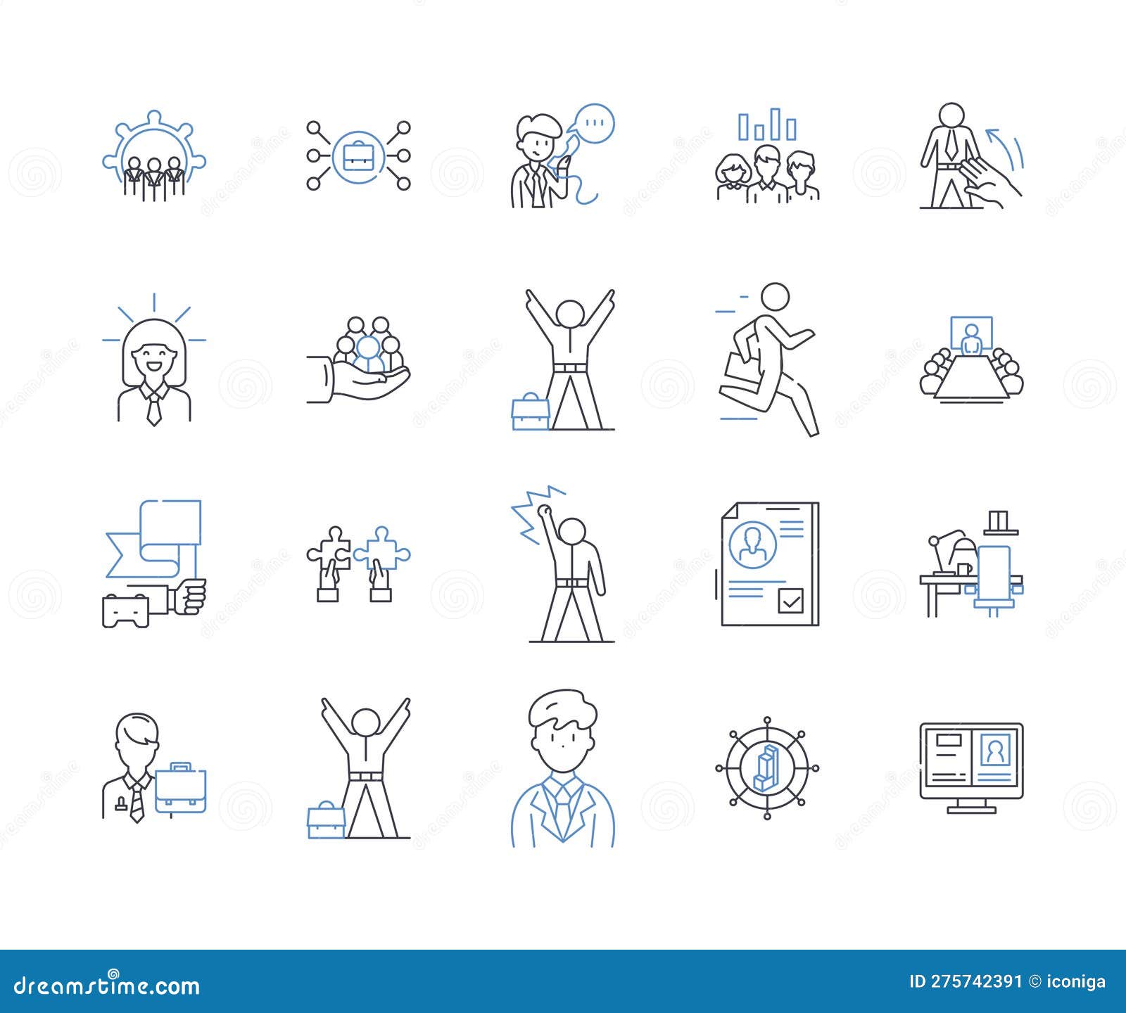 Work Peers Line Icons Collection. Collaboration, Teamwork ...