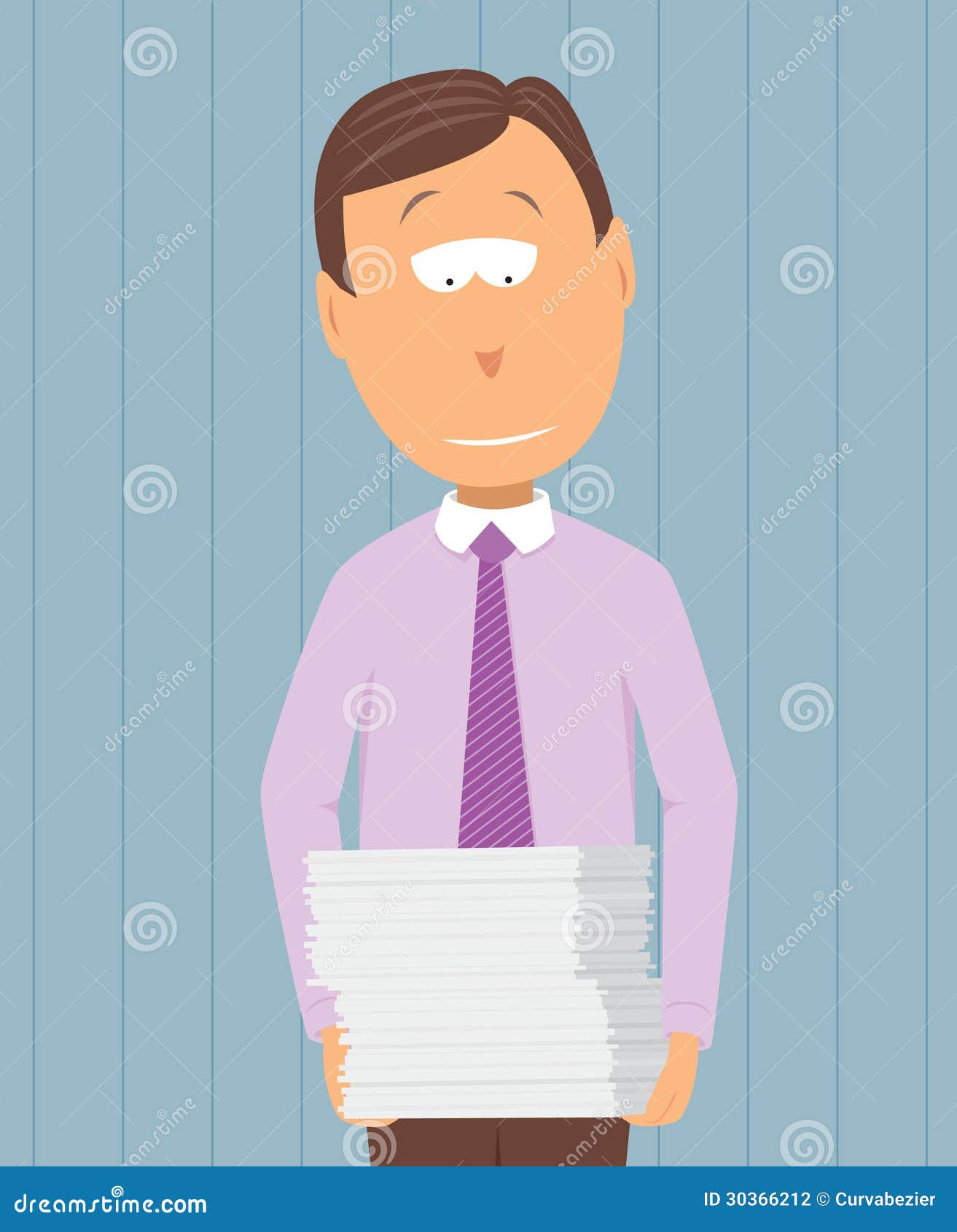 Work Pending / Businessman Carrying Reports Stock Vector - Illustration ...