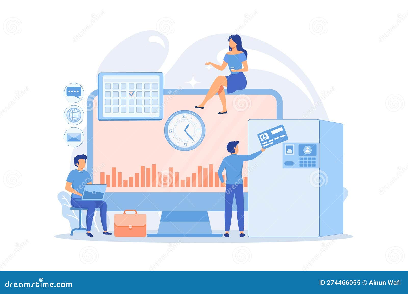 Work Performance on Schedule. Staff Discipline Stock Vector ...