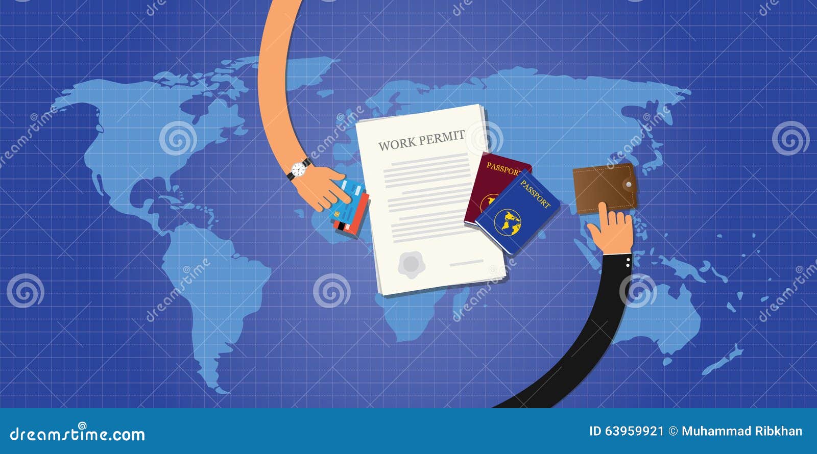 Work Permit Concept Icon Vector Illustration | CartoonDealer.com #210700192