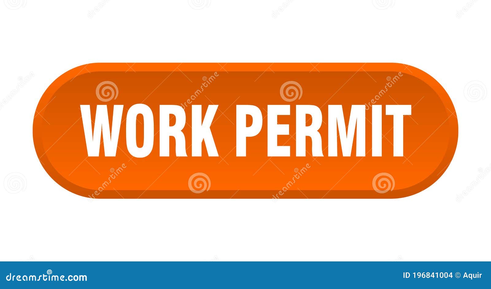 Work Permit Button. Rounded Sign on White Background Stock Vector ...