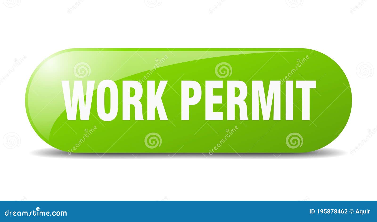 Work Permit Button. Sticker. Banner. Rounded Glass Sign Stock Vector ...