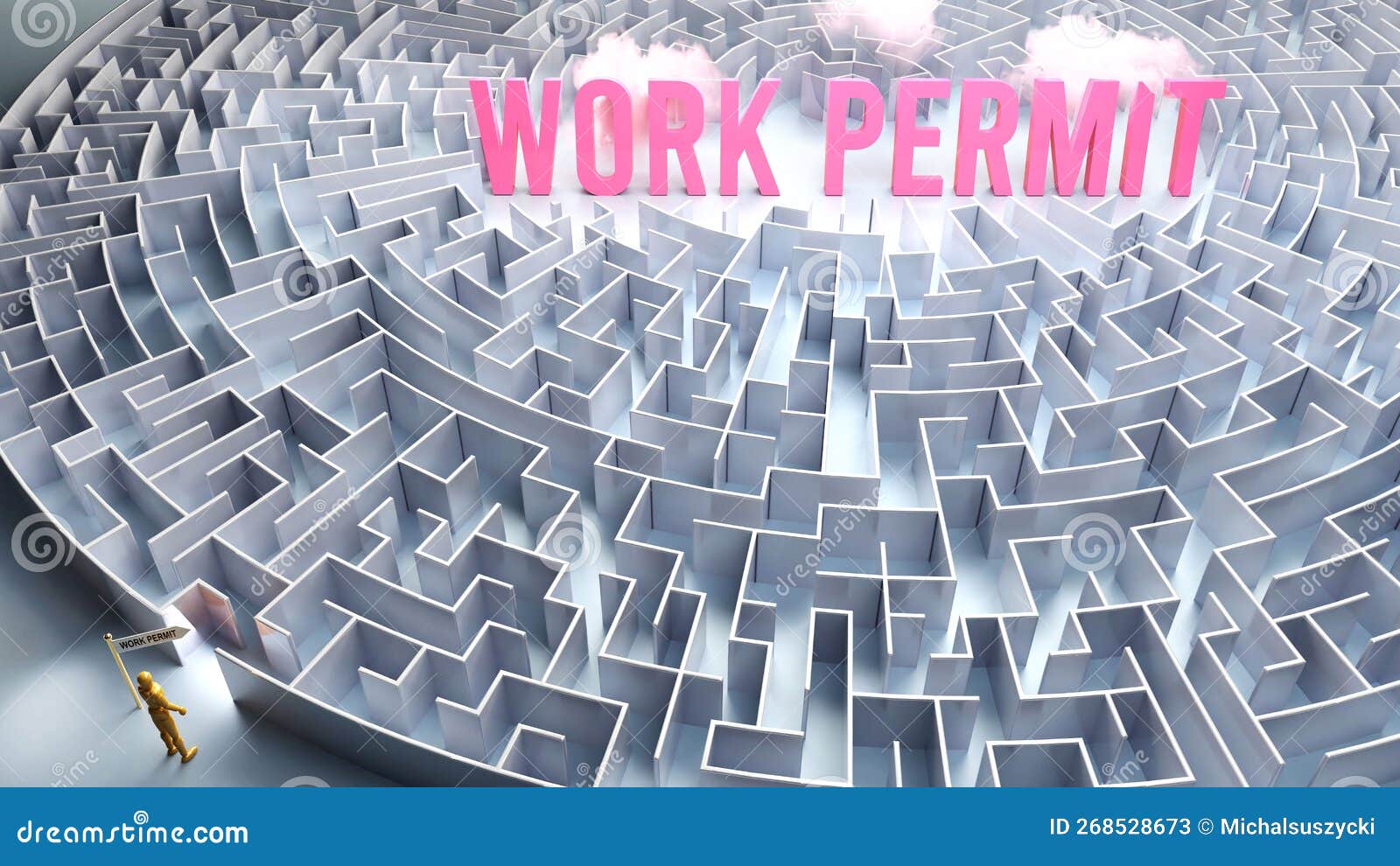 Work Permit and a Difficult Path To Reach it Stock Image - Image of ...