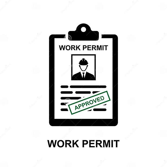 Work Permit Icon Isolated on White Background Stock Vector ...