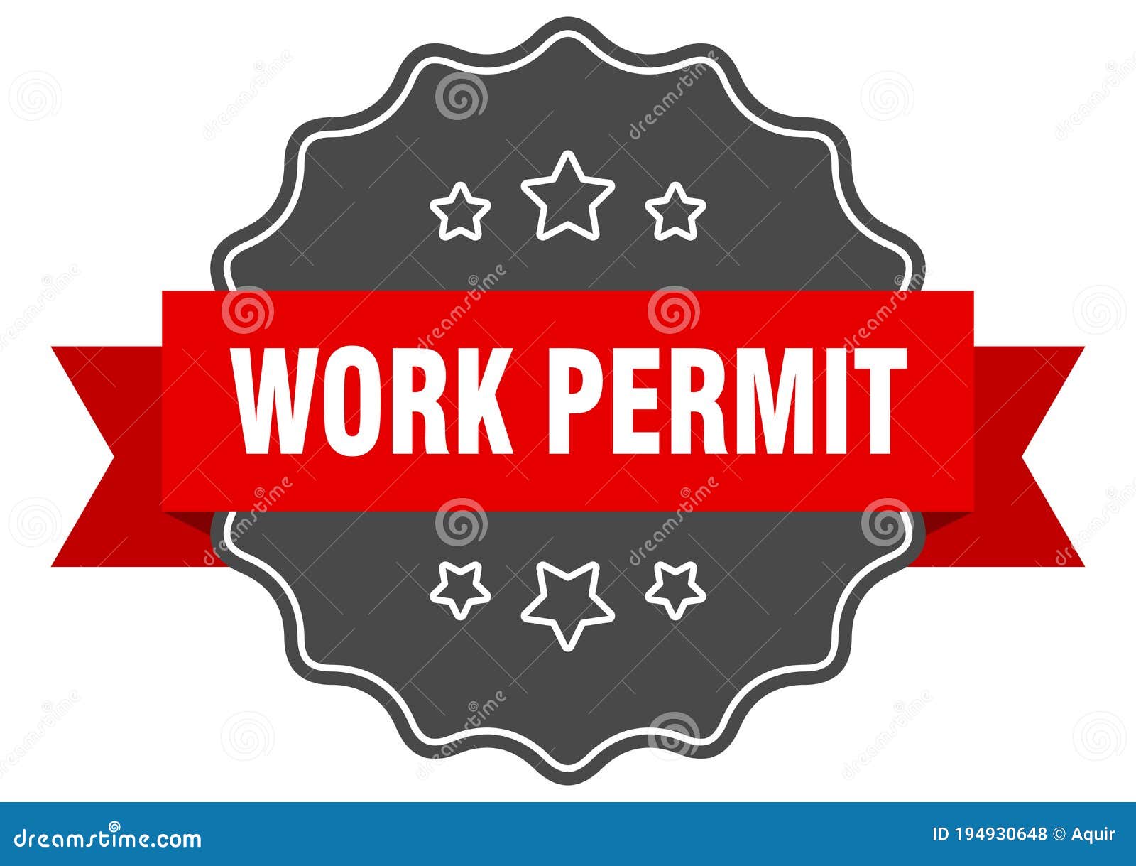 Work Permit Label. Work Permit Isolated Seal. Sticker. Sign Stock ...
