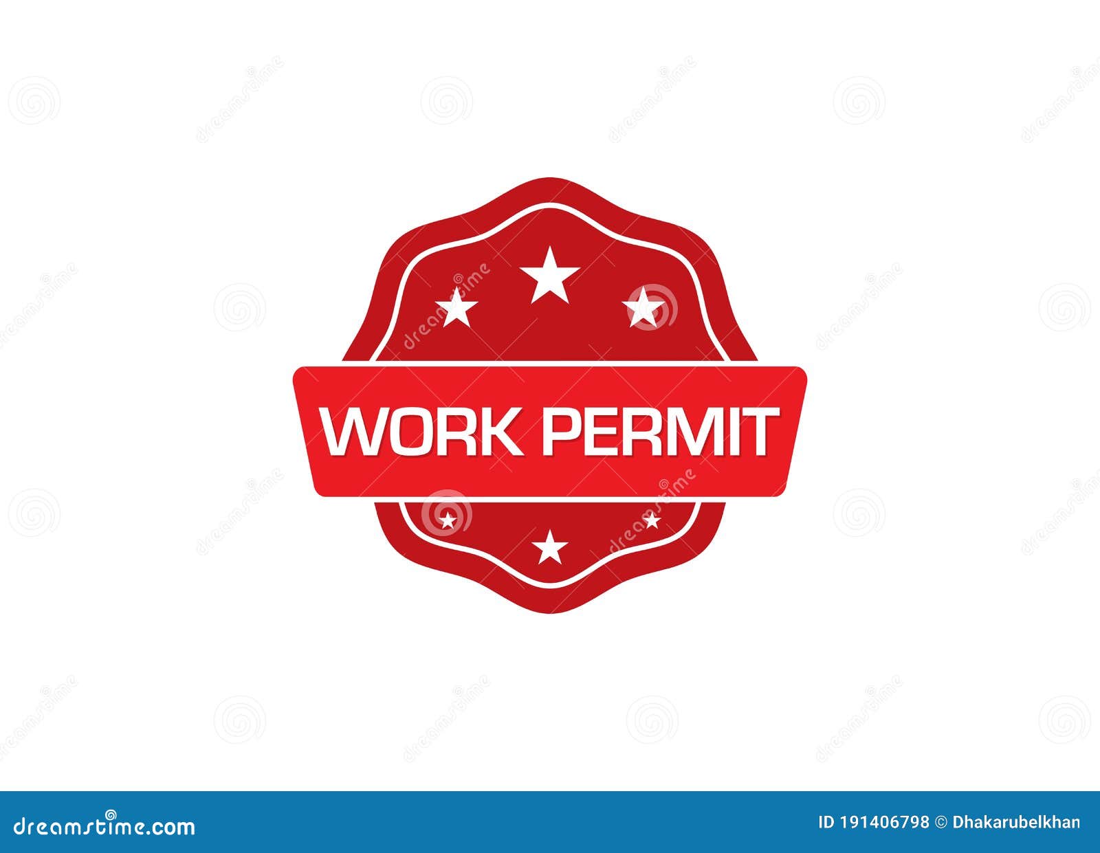 Work Permit Label Sticker,Work Permit Badge Sign Stock Vector ...
