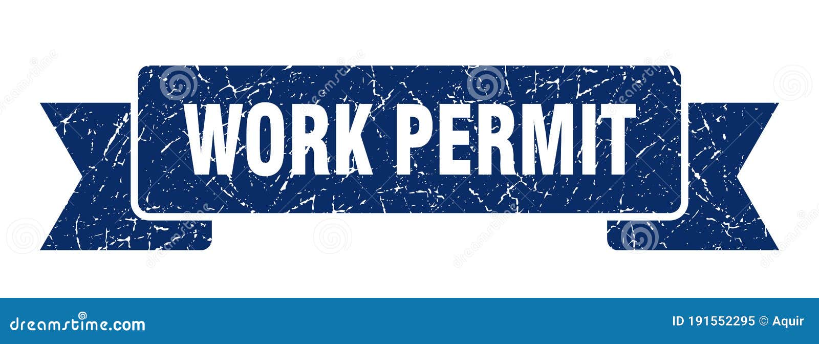 Work Permit Ribbon. Work Permit Grunge Band Sign Stock Vector ...