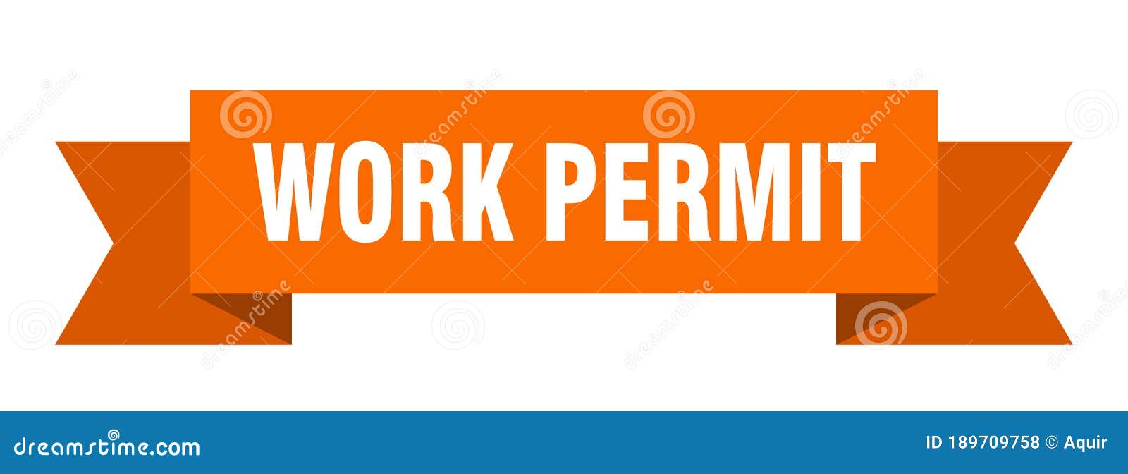 Work Permit Ribbon. Work Permit Isolated Band Sign Stock Vector ...