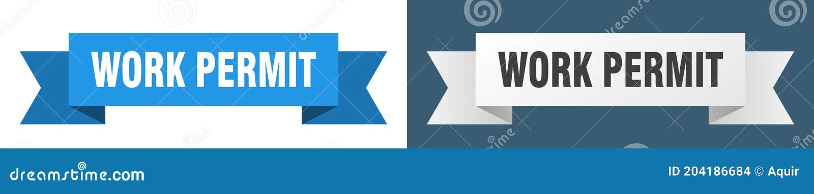 Work Permit Ribbon. Work Permit Isolated Paper Sign. Banner Stock ...