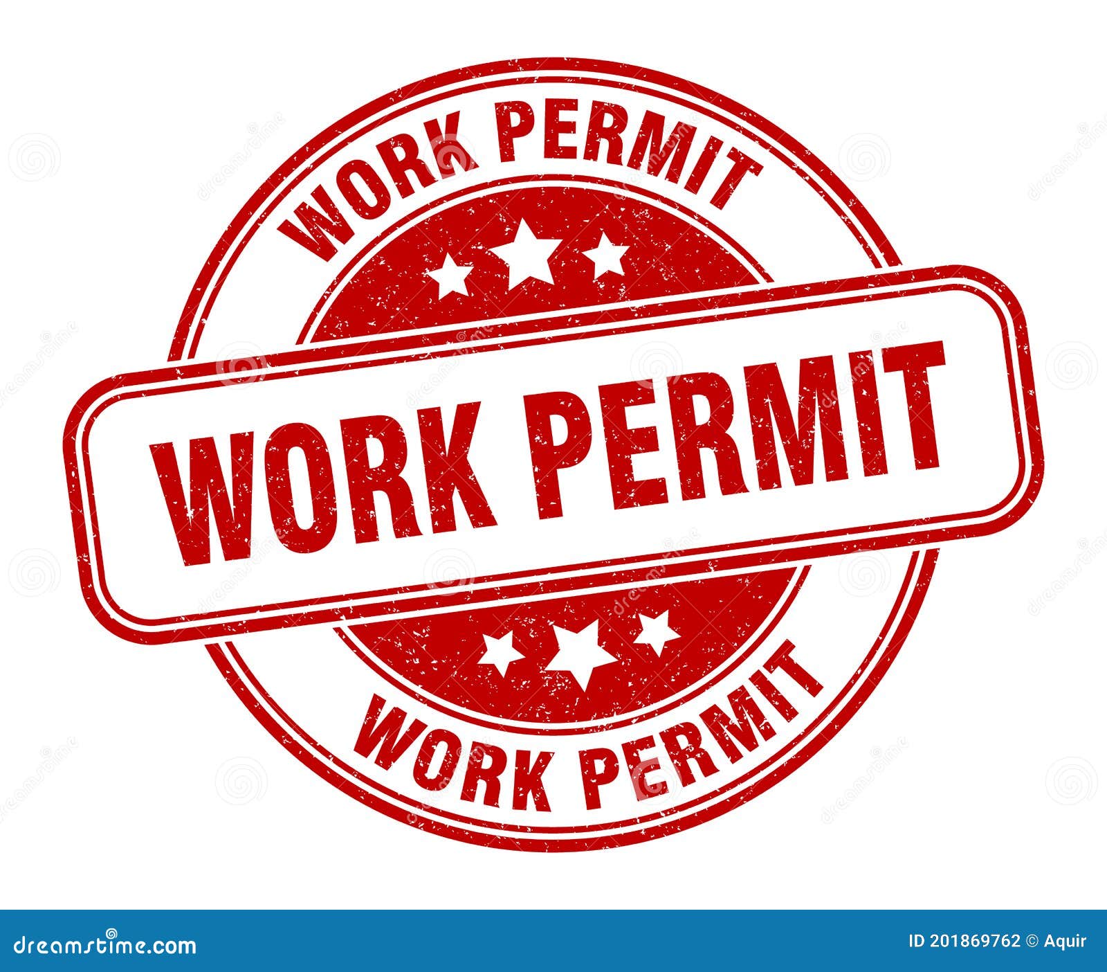 Work Permit Stamp. Work Permit Label. Round Grunge Sign Stock Vector ...