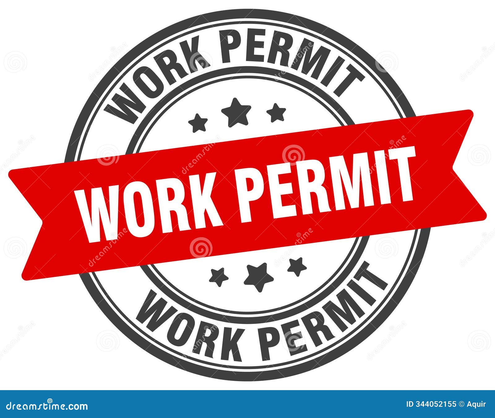 Work Permit Stamp. Work Permit Label on Transparent Background. Round ...