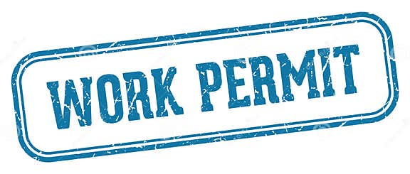 Work Permit Stamp. Work Permit Rectangular Stamp on White Background ...