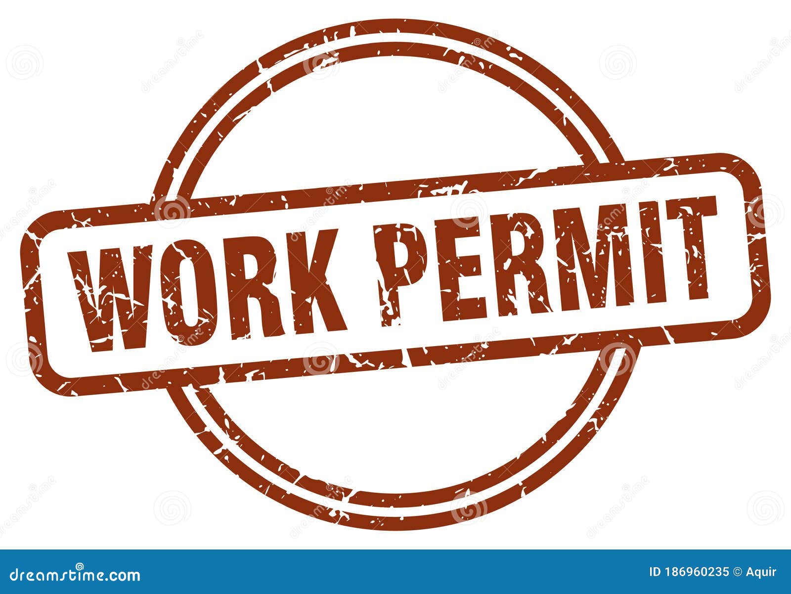 Work Permit Stamp. Work Permit Round Vintage Grunge Label Stock Vector ...