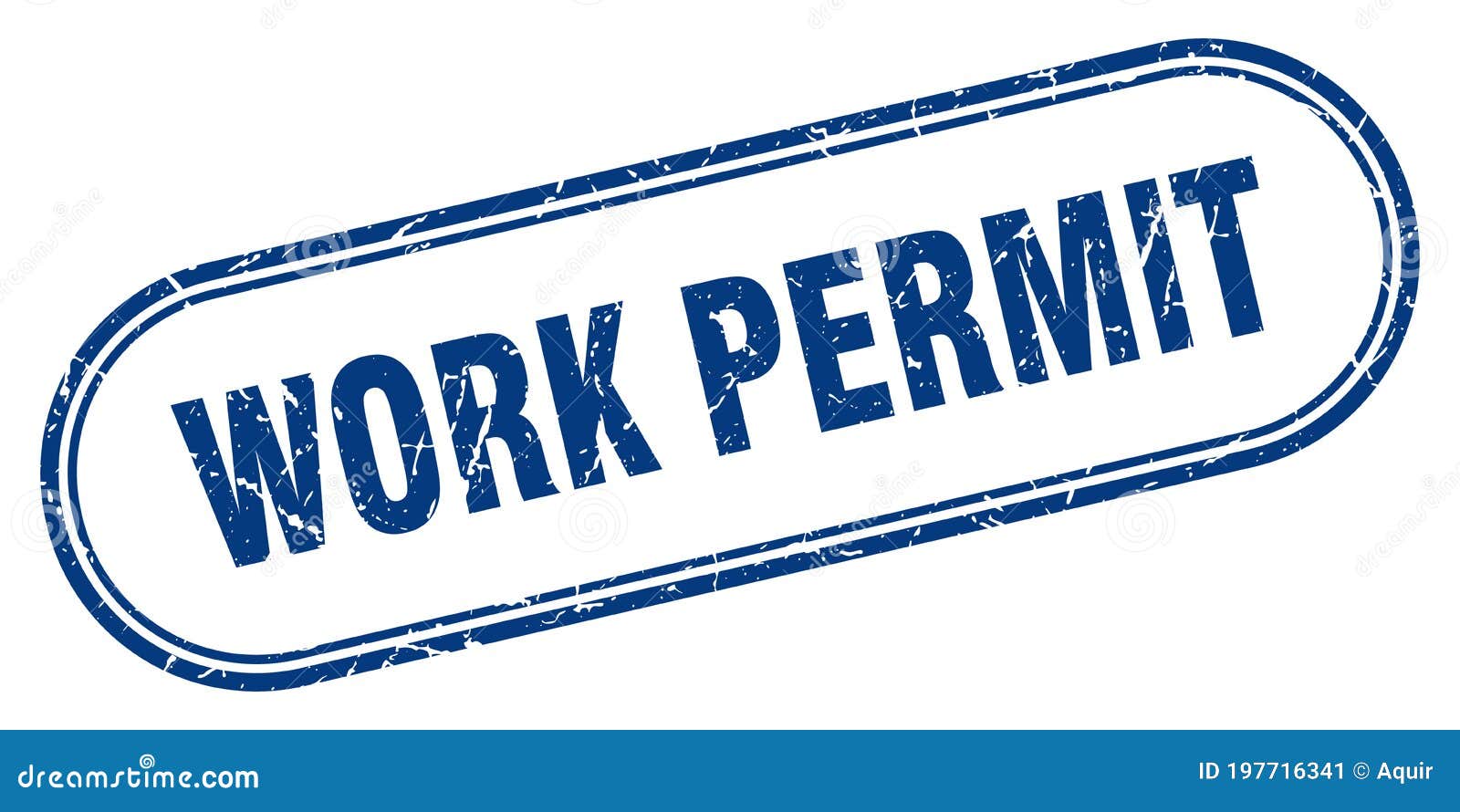 Work Permit Stamp. Rounded Grunge Textured Sign. Label Stock Vector ...