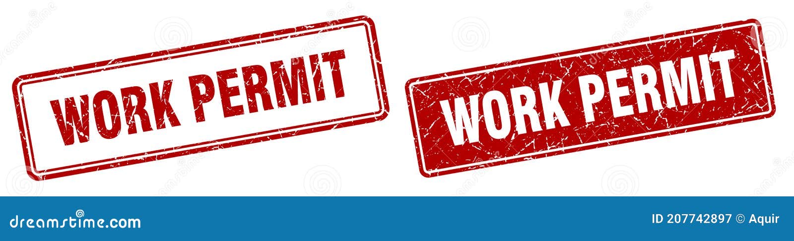 Work Permit Stamp Set. Work Permit Square Grunge Sign Stock Vector ...