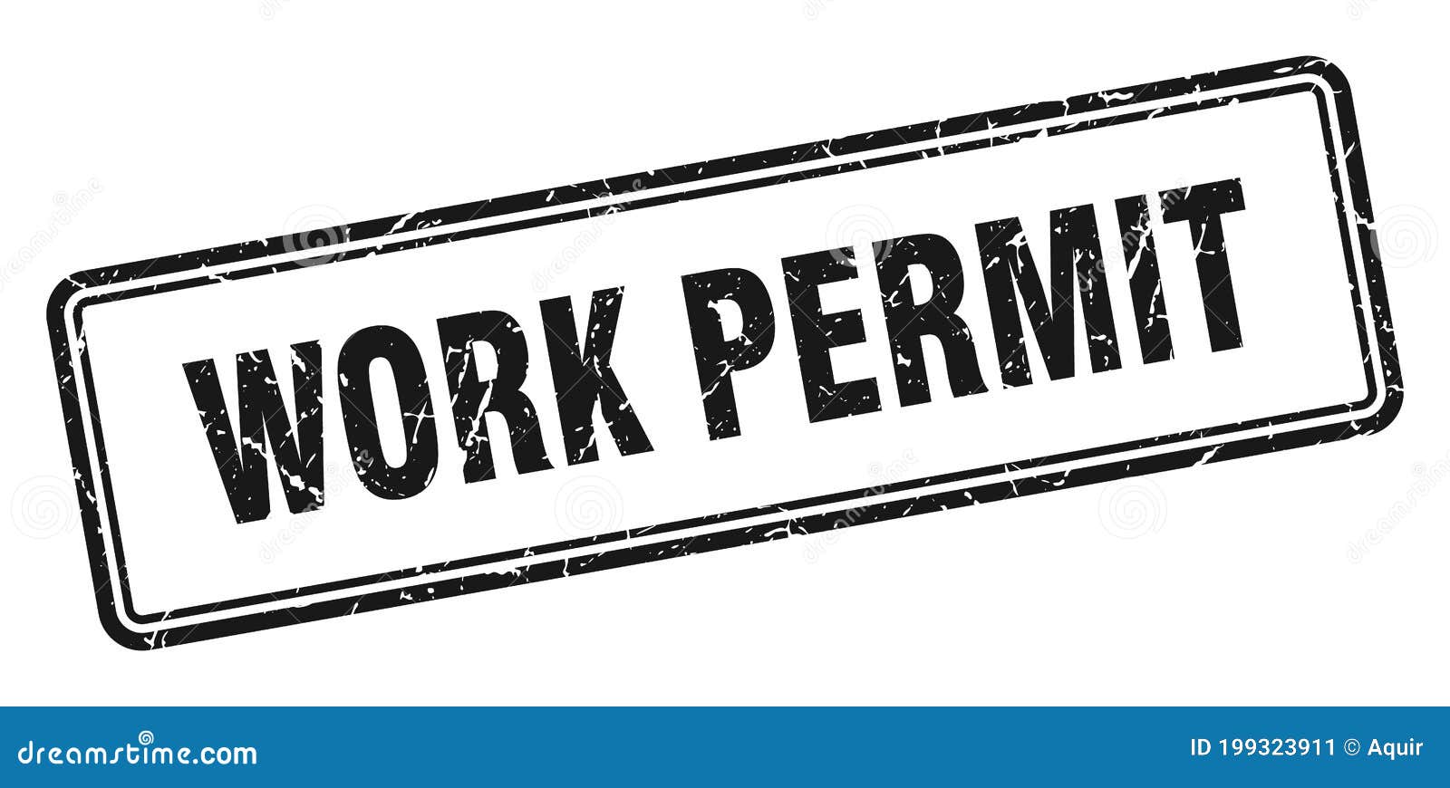 Work Permit Stamp. Square Grunge Sign on White Background Stock Vector ...