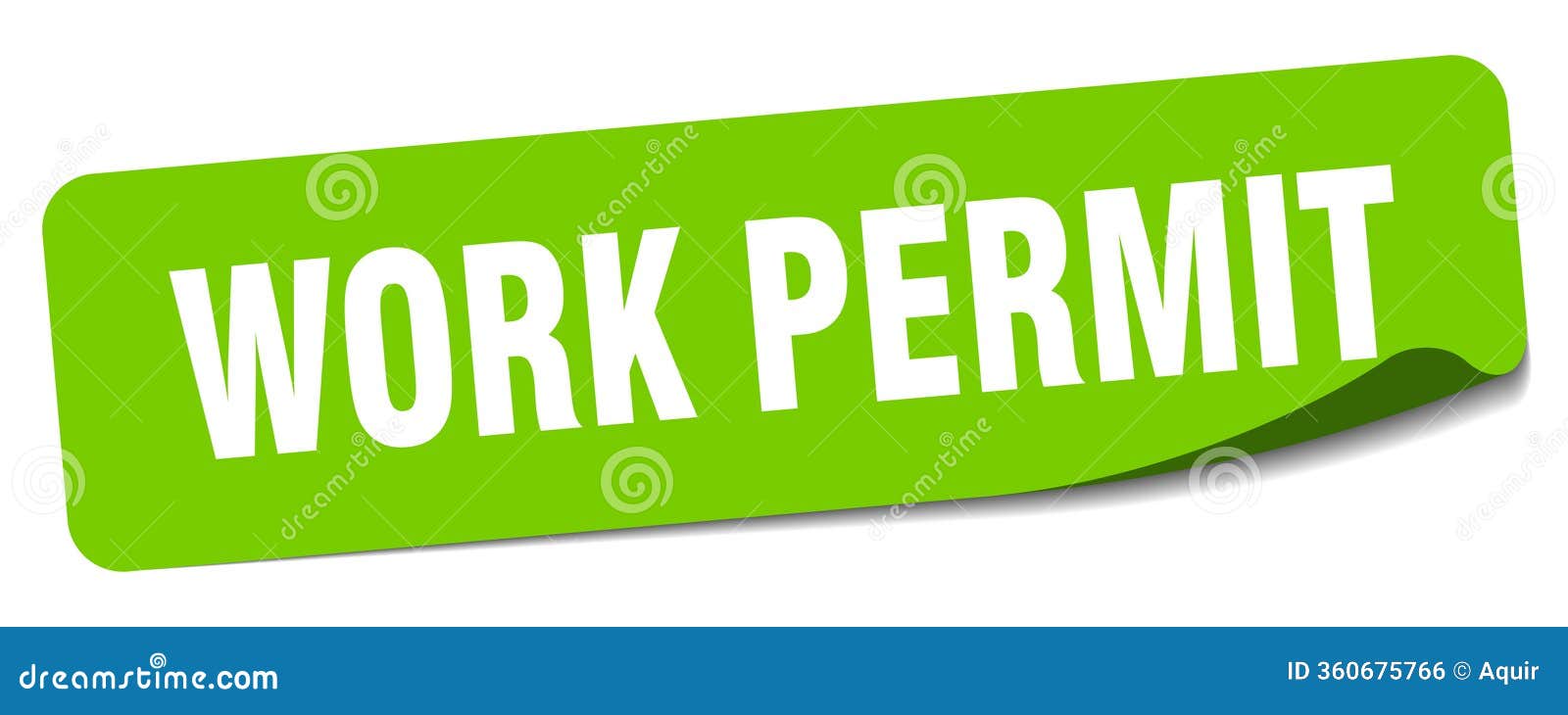 Work Permit Rectangular Sign. Work Permit Stamp Vector Illustration ...