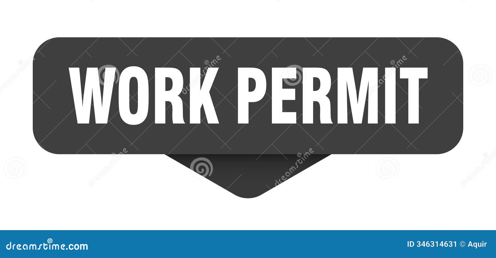 Work Permit Sticker. Work Permit Sign on Transparent Background Stock ...