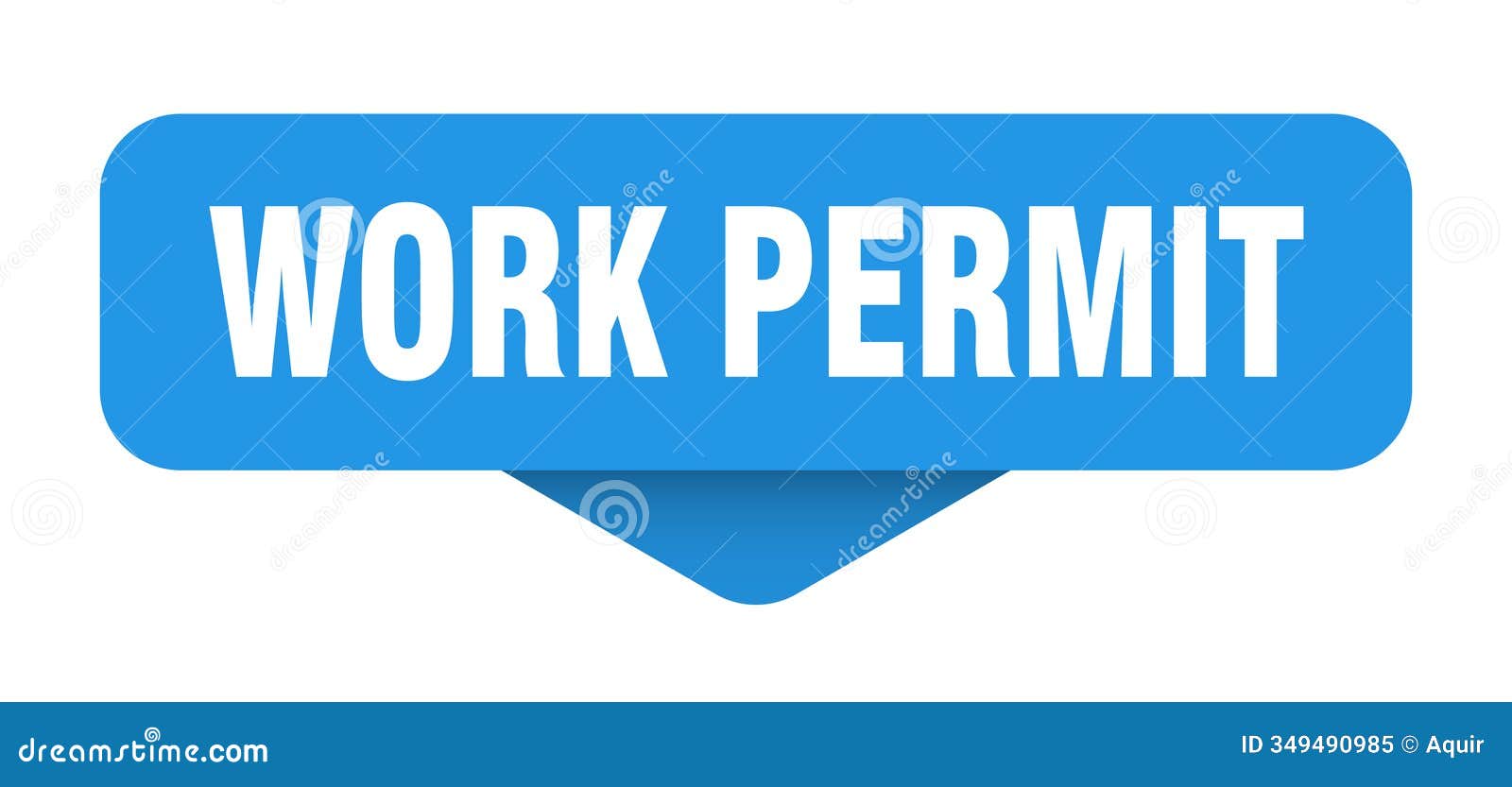 Work Permit Sticker. Work Permit Sign On Transparent Background Cartoon ...