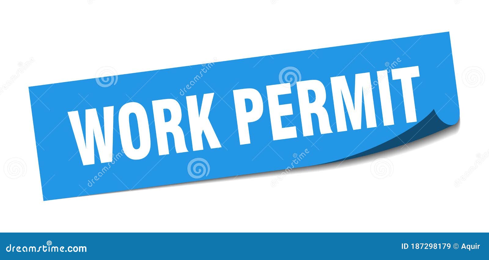 Work Permit Sticker. Work Permit Square Isolated Sign Stock Vector ...