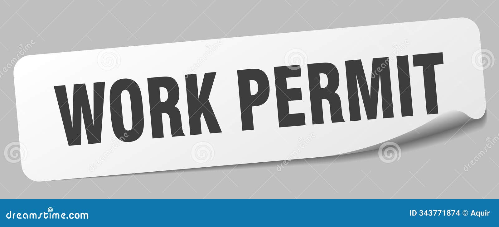 Work Permit. Work Permit Round Green And Gold Label Isolated On ...