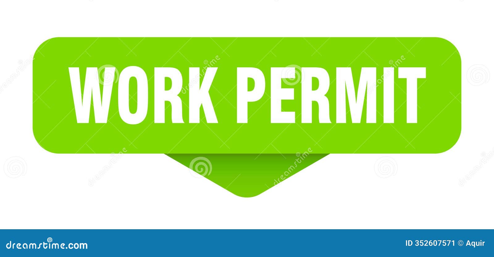 Work Permit Rectangular Sign. Work Permit Stamp Vector Illustration ...