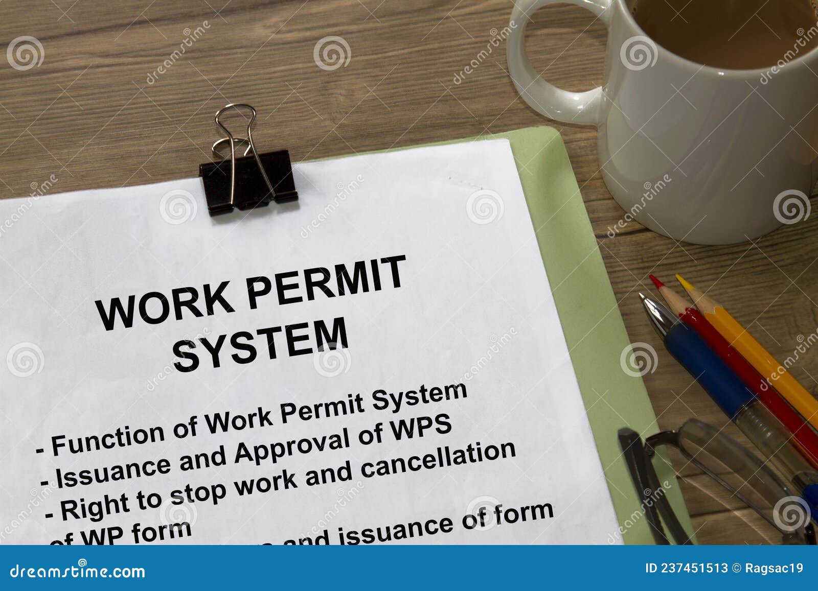 Work Permit System Concept - for Safety Stock Image - Image of ball ...