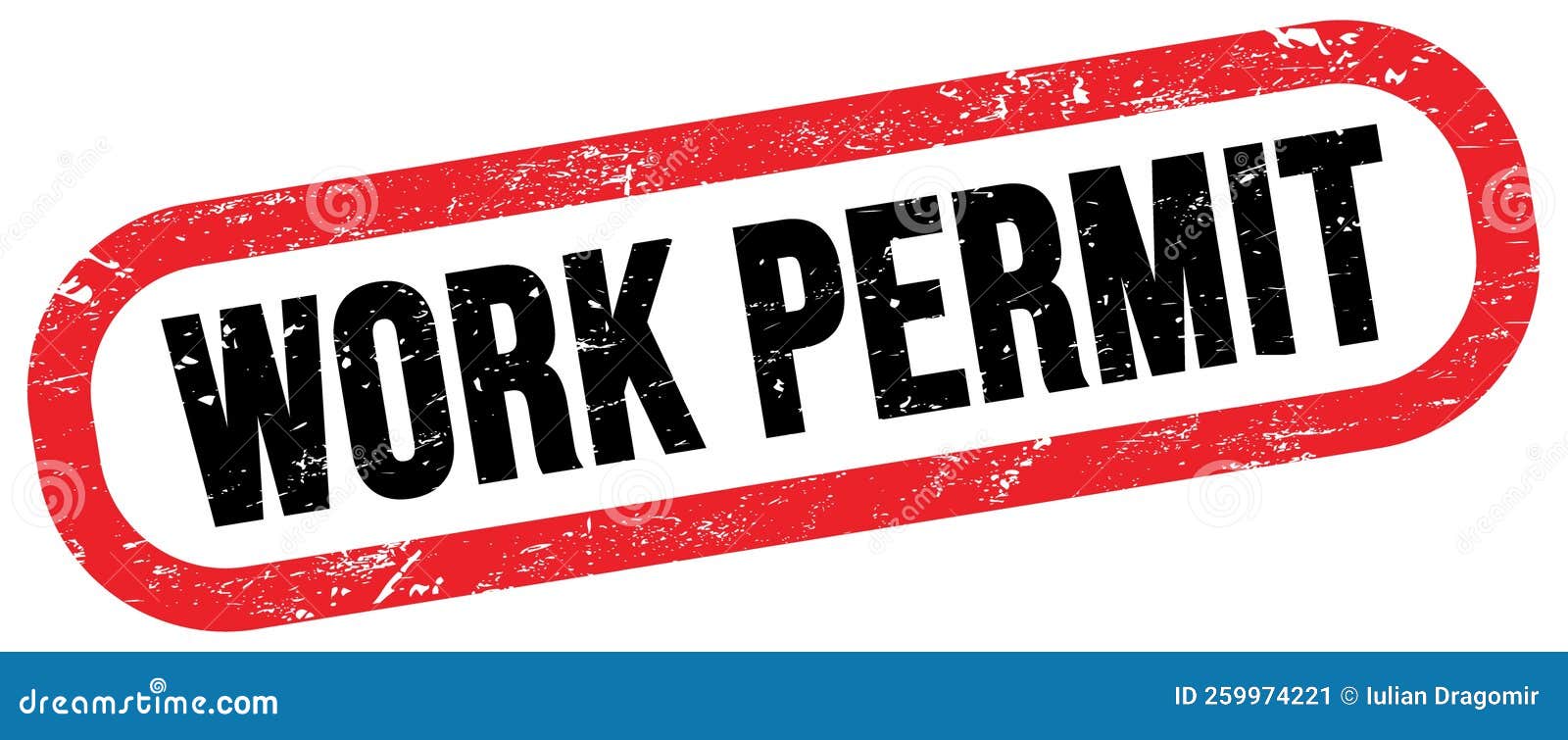 WORK PERMIT, Text Written on Red-black Stamp Sign Stock Illustration ...