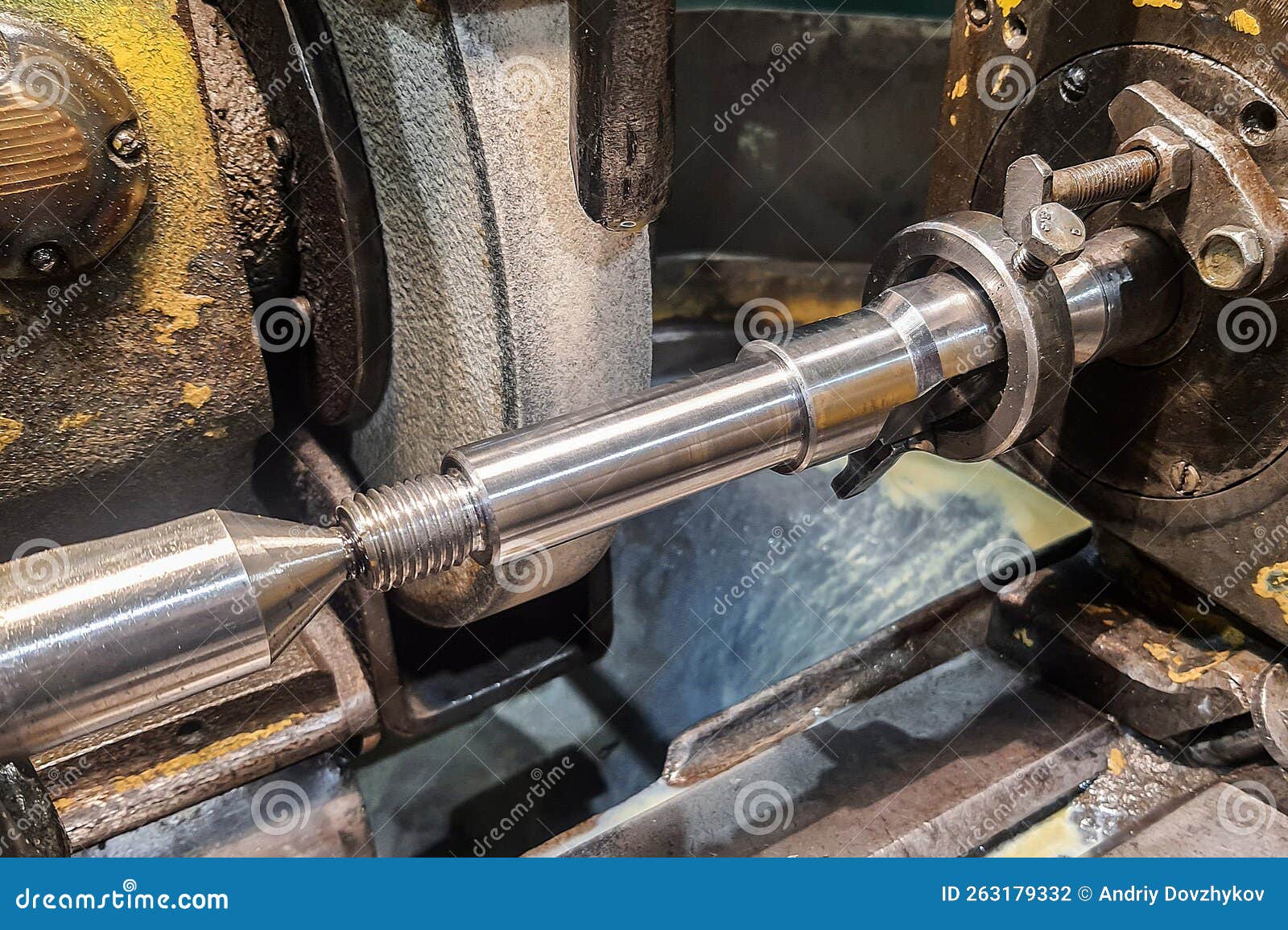 Work Piece with an Abrasive Stone Installed in the Centers of a ...