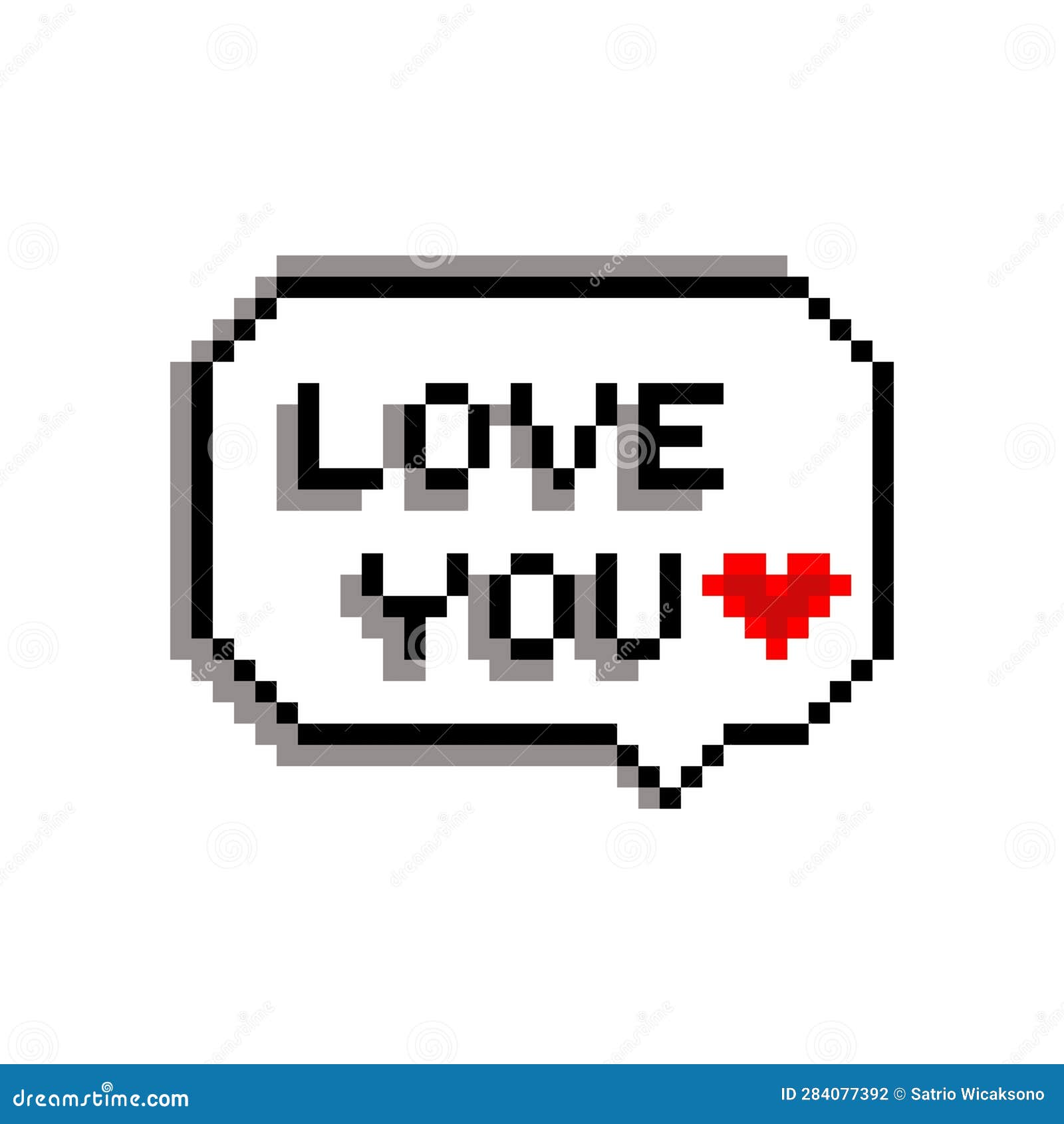 A Work of Pixel Art that Symbolizes a Comment that Says Love You Stock ...