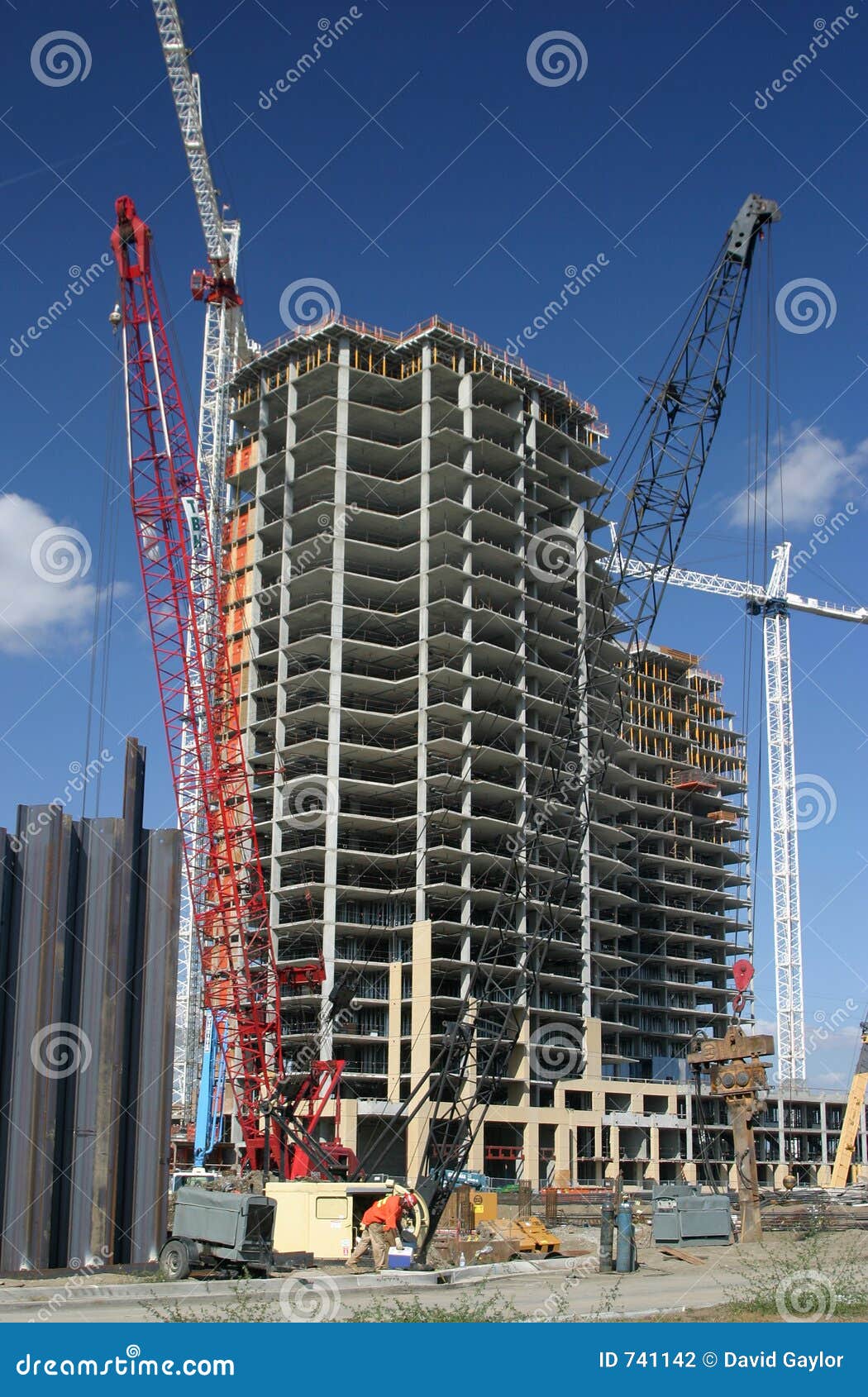 Work place and cranes stock photo. Image of construction - 741142