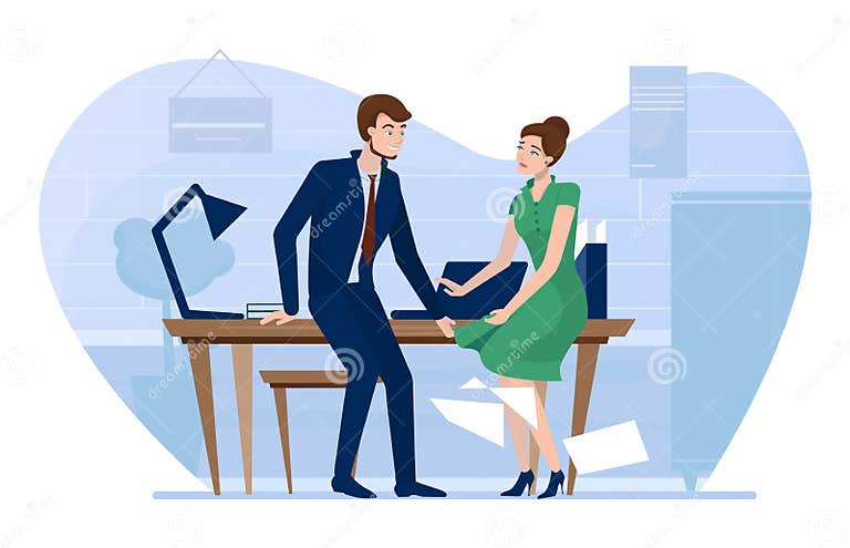 Work Place Harassment Problem Flat Vector Design Stock Vector ...