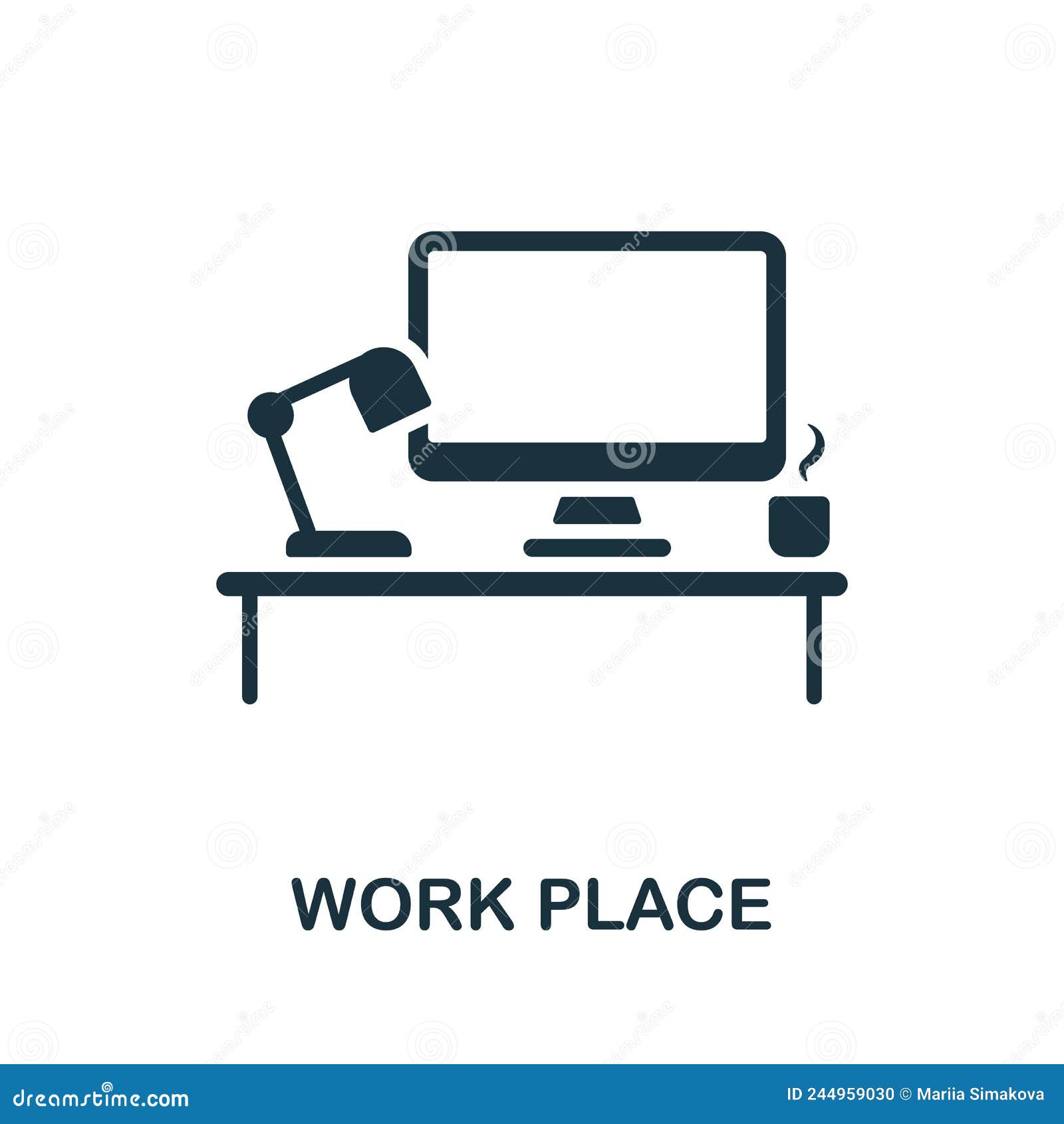 Work Place Icon. Monochrome Simple Work Place Icon for Templates, Web ...