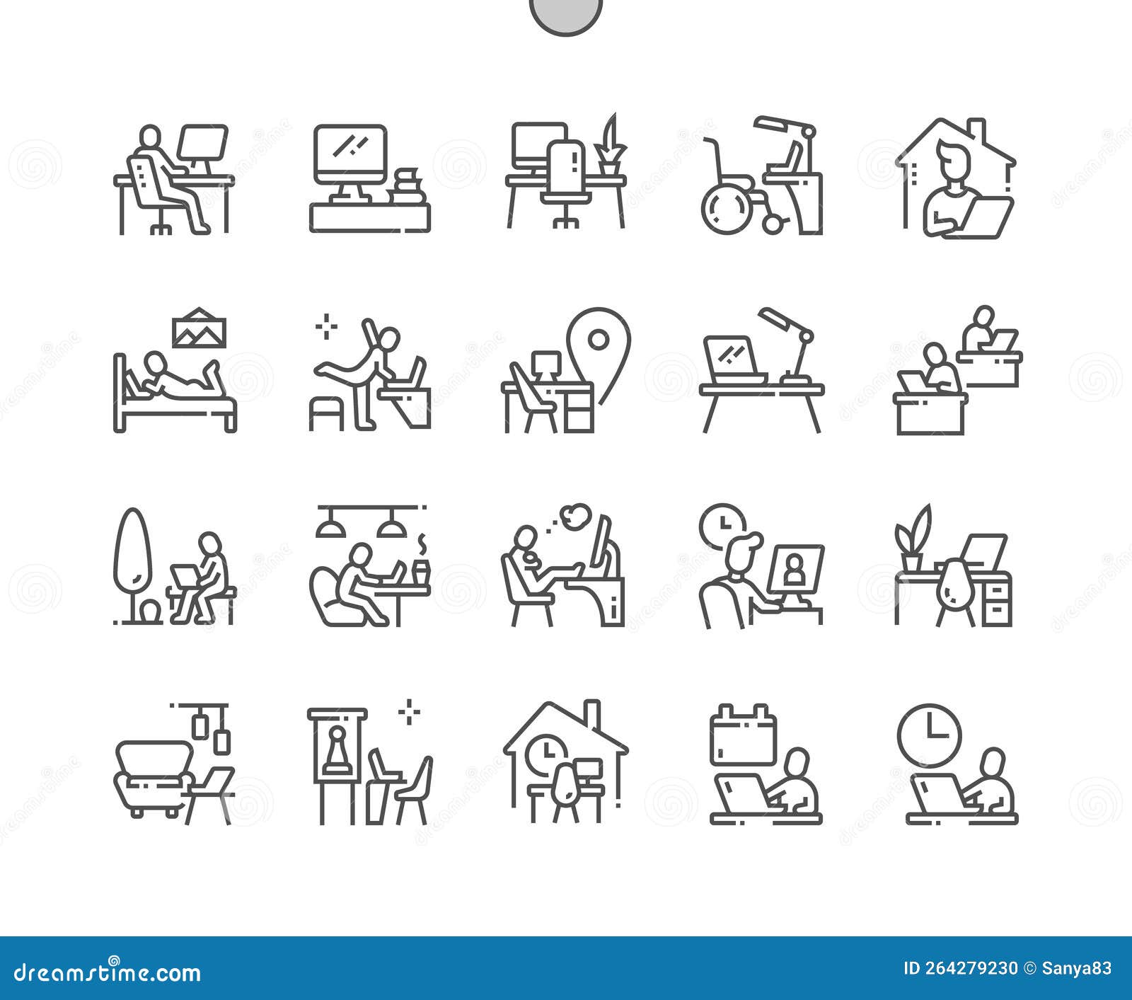 Work Place. Remote Work. Man at the Desk Stock Vector - Illustration of ...