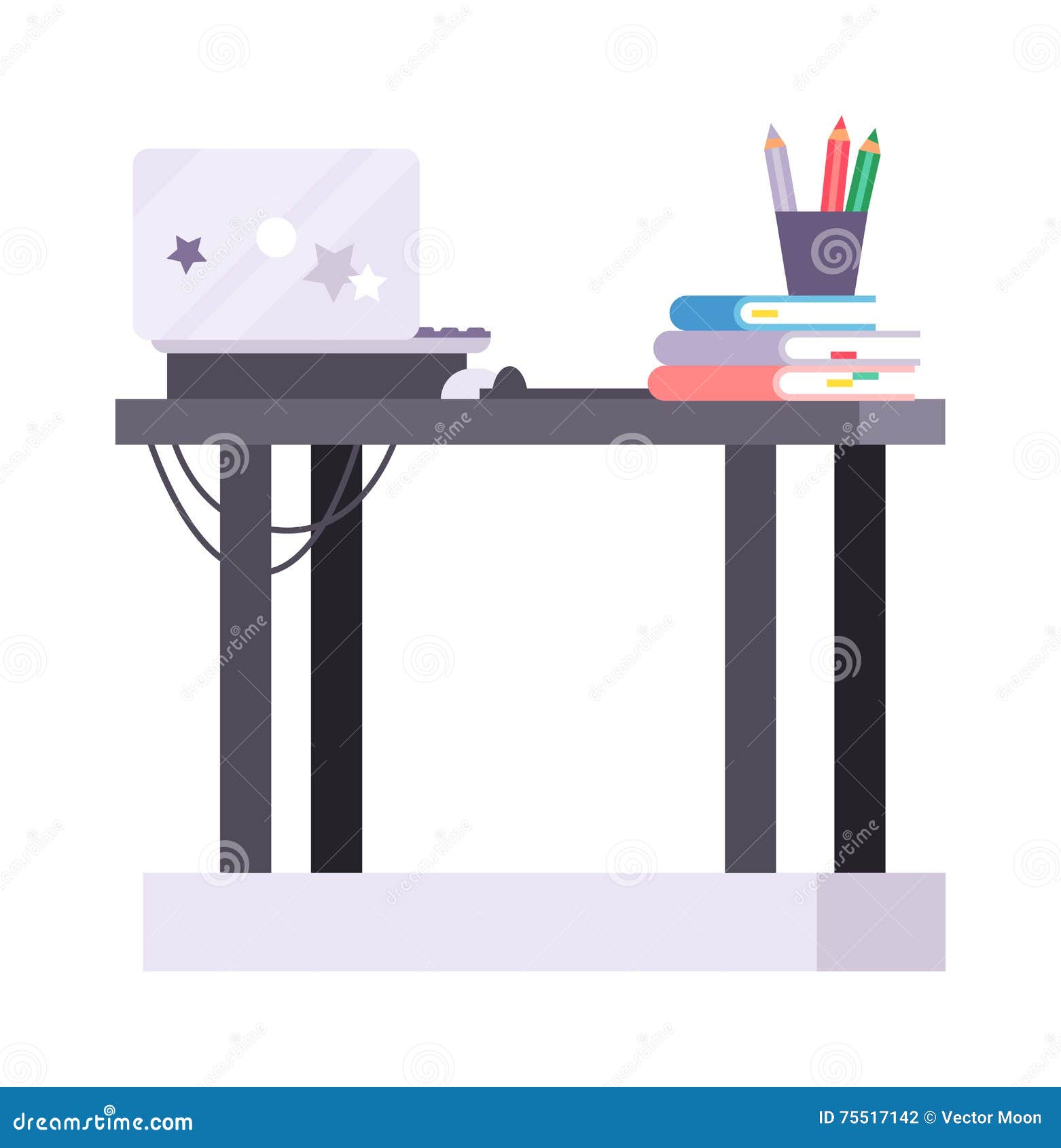 Work Place Vector Illustration. Stock Vector - Illustration of ideas ...