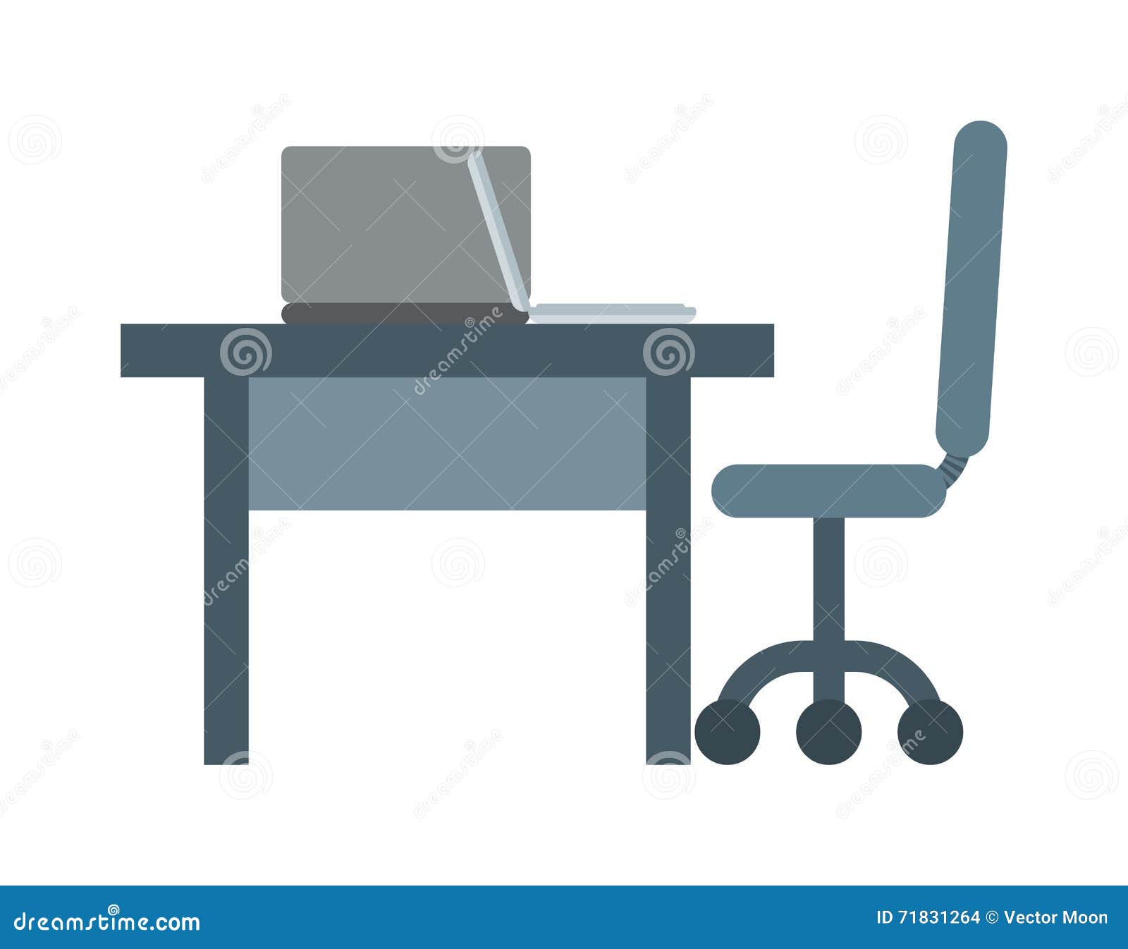 Work Place Vector Illustration. Stock Vector - Illustration of people ...
