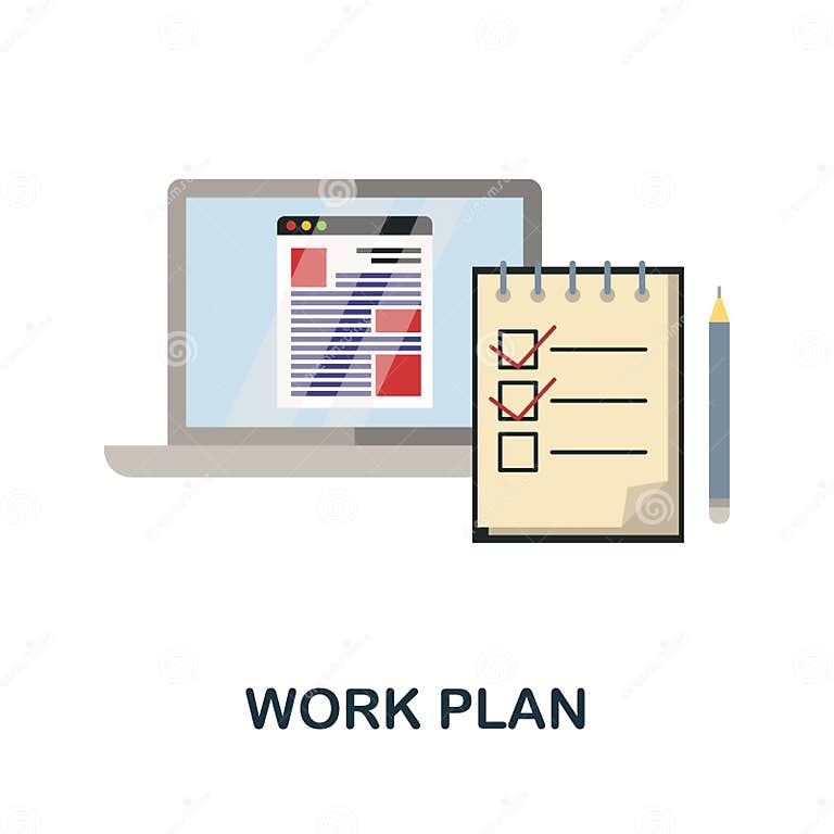 Work Plan Flat Icon. Colored Sign from Productivity Collection ...