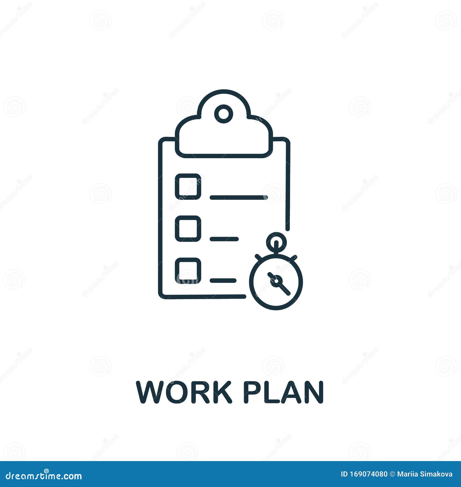 Work Plan Icon. Line Style Symbol from Productivity Icon Collection ...