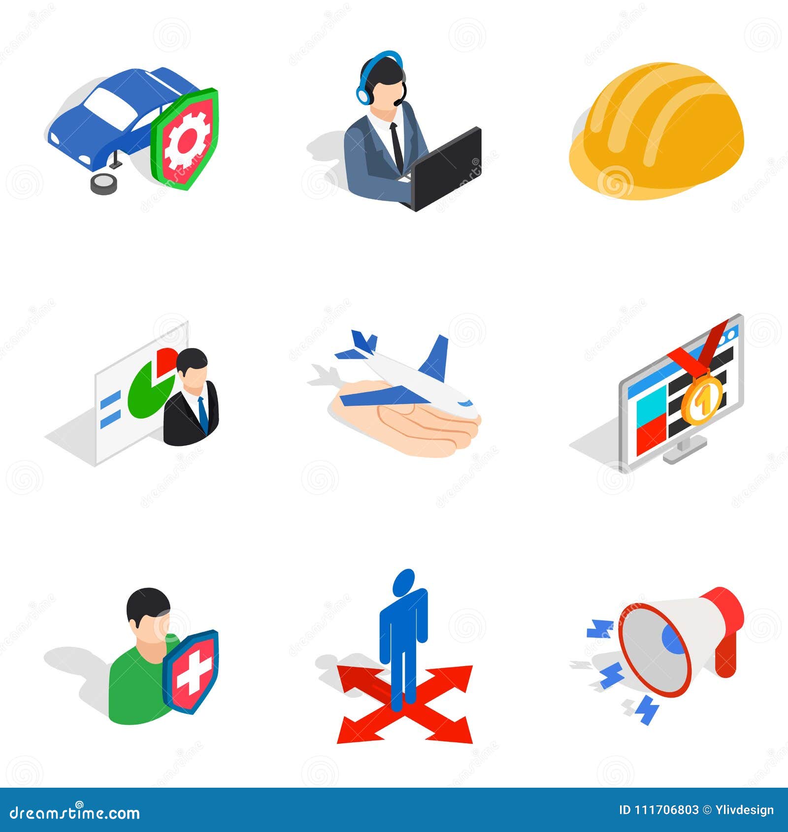 Work Plan Icons Set, Isometric Style Stock Vector - Illustration of ...