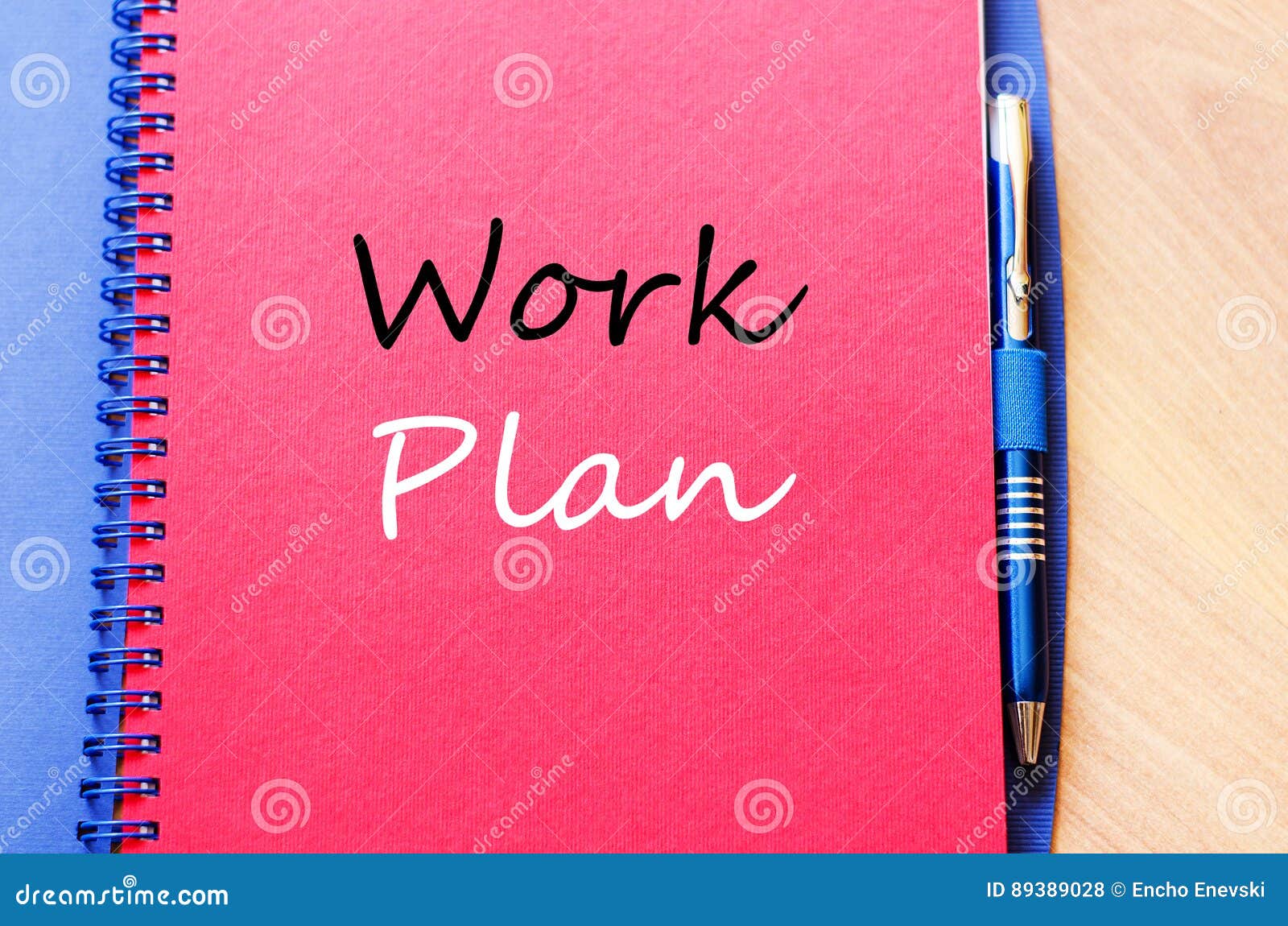 Work Plan Write on Notebook Stock Illustration - Illustration of ...
